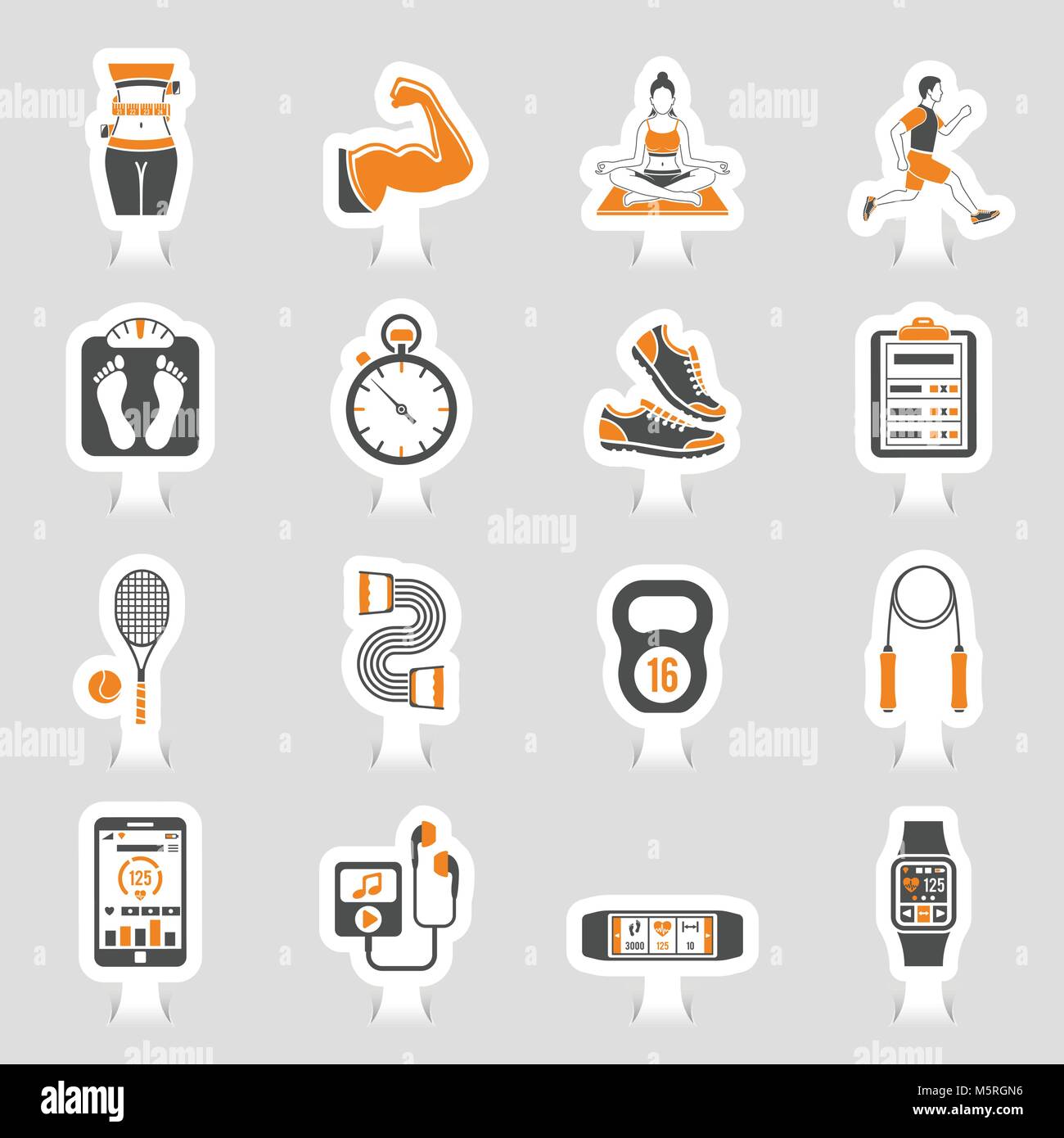 Fitness Icon Sticker Set Stock Vector Image & Art - Alamy