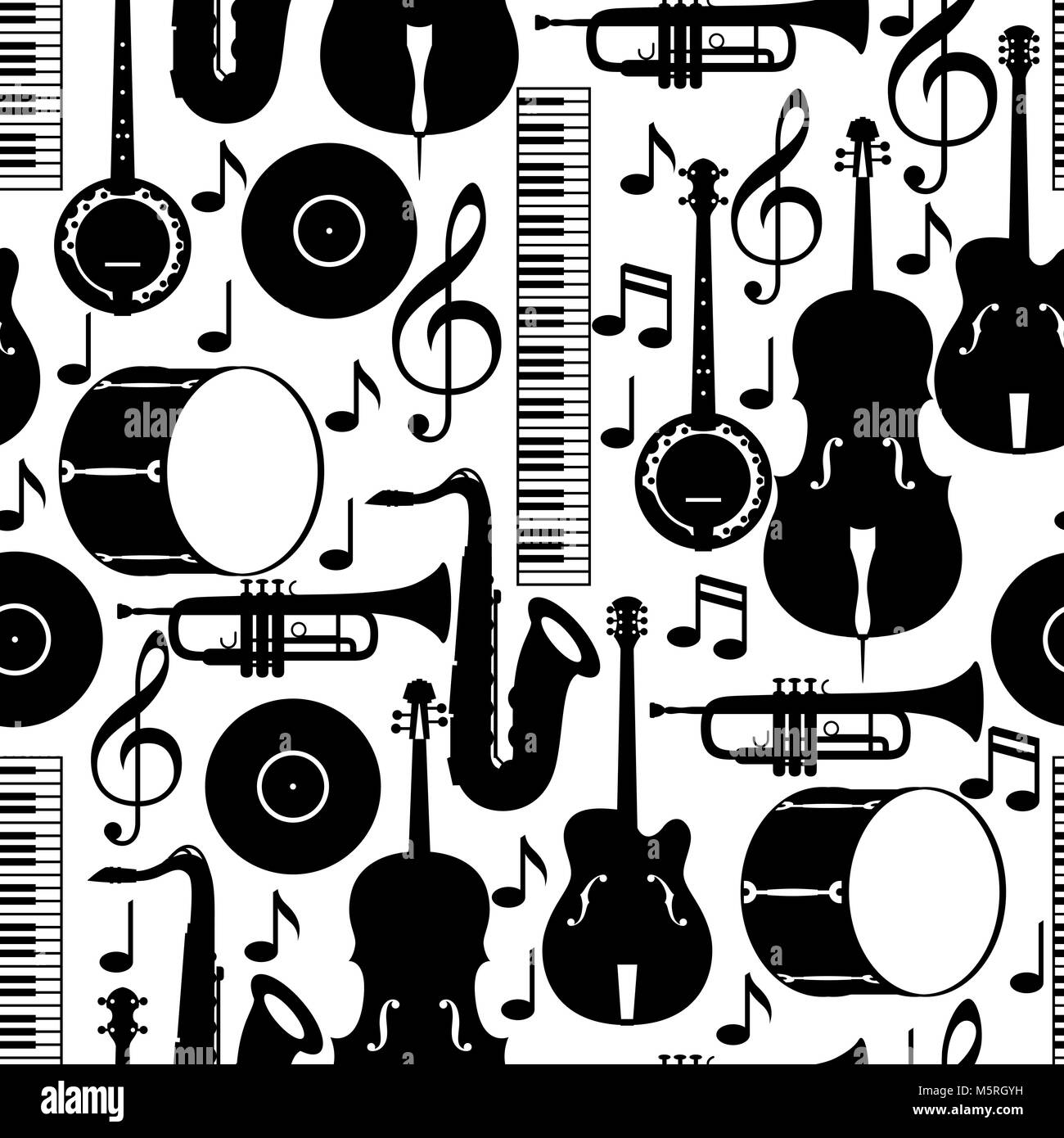 Jazz club black white Stock Vector Images - Alamy