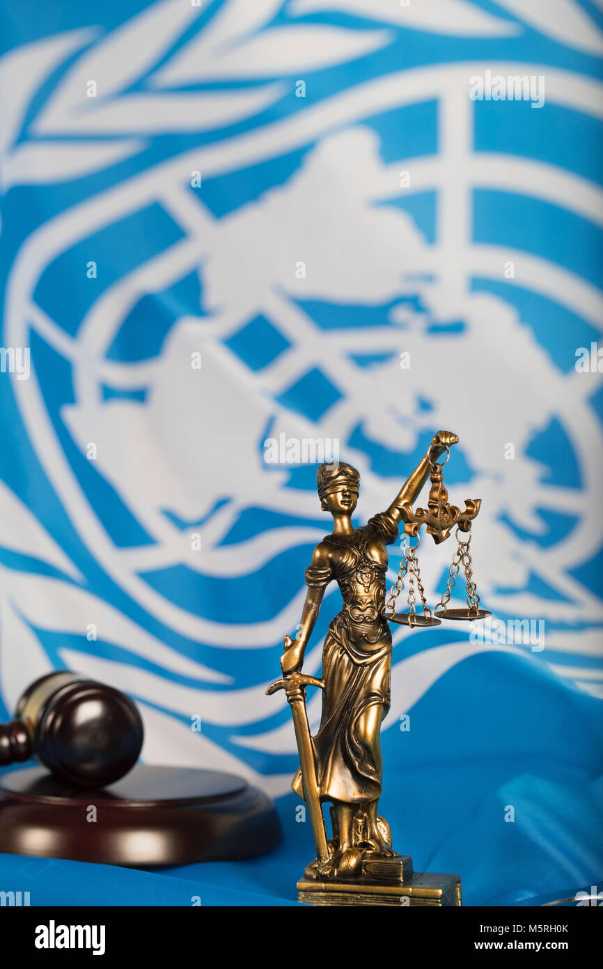 11/07/2017. Moscow, Russia. Statue of ancient Greek Titaness - Themis ...