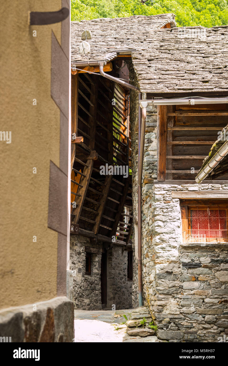 Pedemonte, Alagna Valsesia, Valsesia, Vercelli, Piedmont, Italy Stock ...