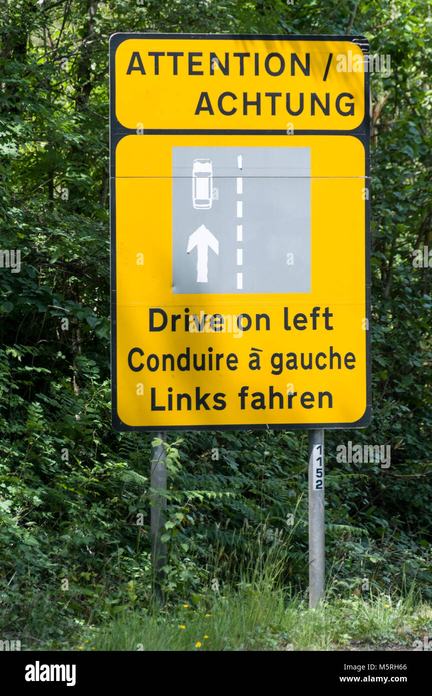 Drive On Left Sign English High Resolution Stock Photography and Images ...