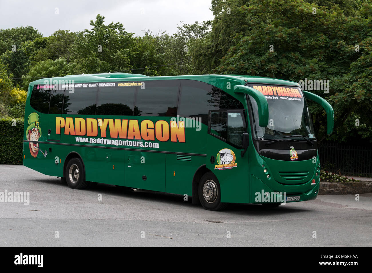 An Irish tour coach in Southern Ireland Stock Photo - Alamy