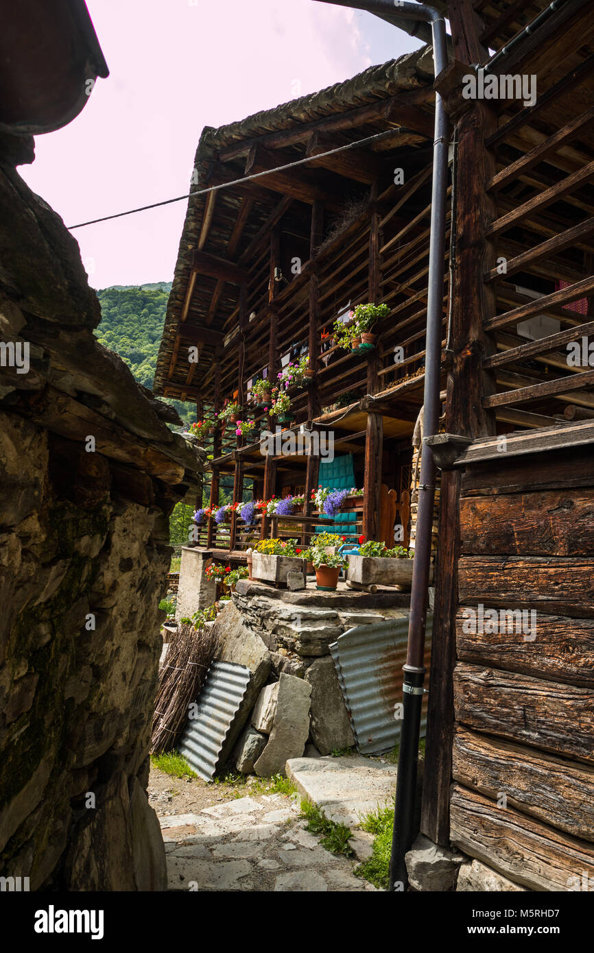 Pedemonte, Alagna Valsesia, Valsesia, Vercelli, Piedmont, Italy Stock ...