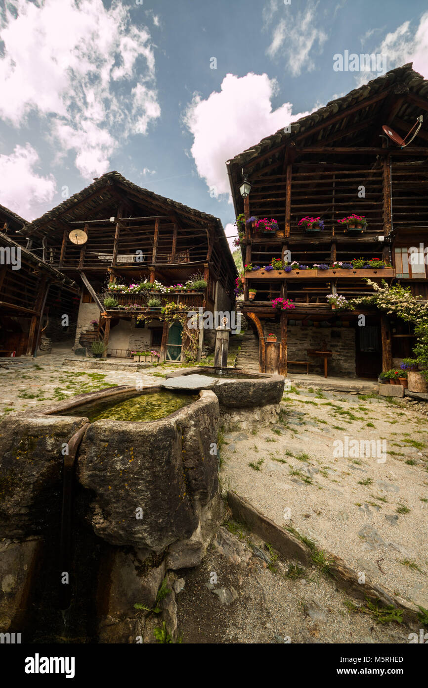 Pedemonte, Alagna Valsesia, Valsesia, Vercelli, Piedmont, Italy Stock ...