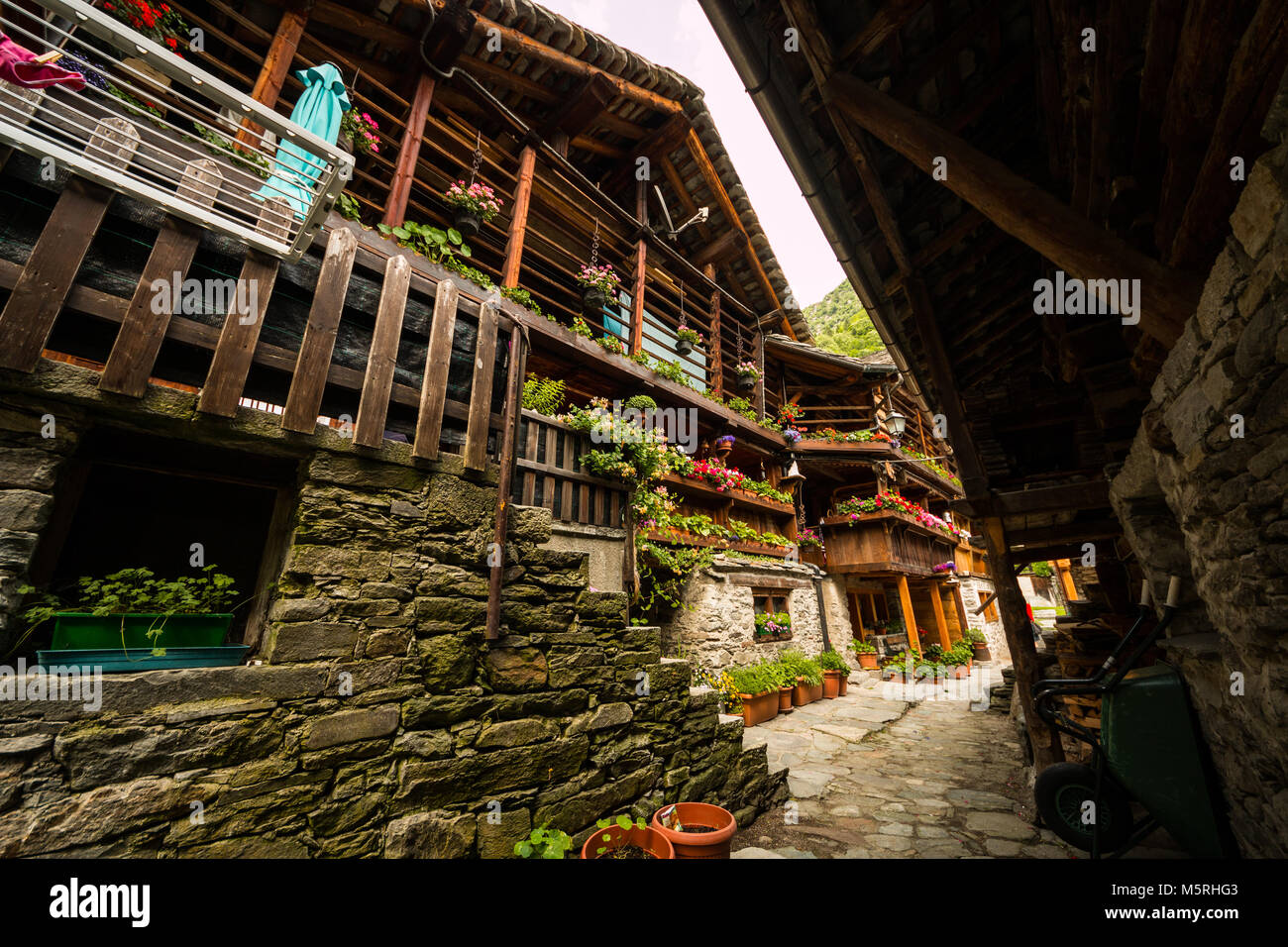 Pedemonte, Alagna Valsesia, Valsesia, Vercelli, Piedmont, Italy Stock ...
