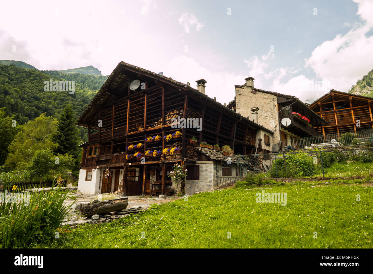 Pedemonte, Alagna Valsesia, Valsesia, Vercelli, Piedmont, Italy Stock ...