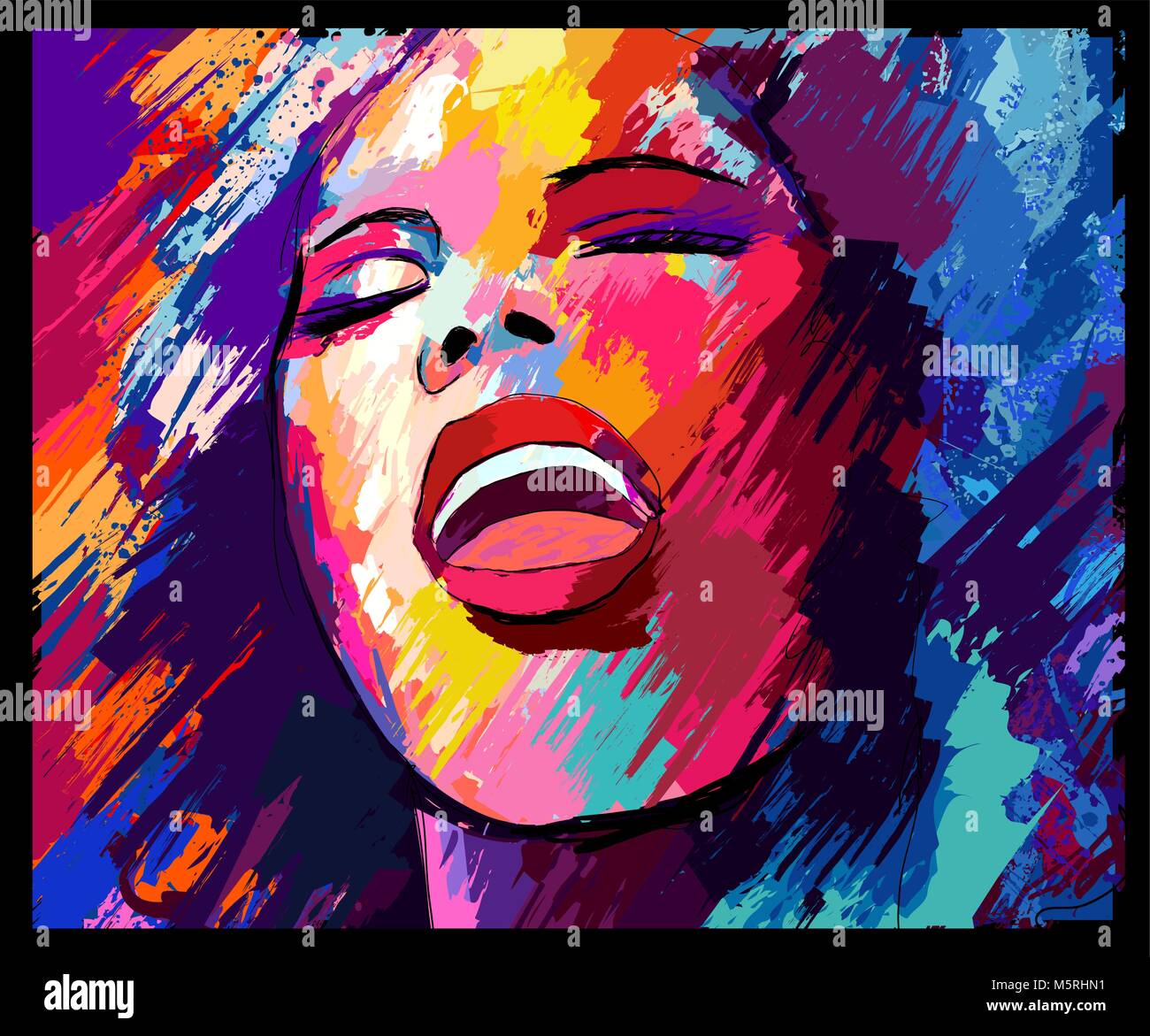 Jazz singer on a grunge background - vector illustration Stock Vector ...