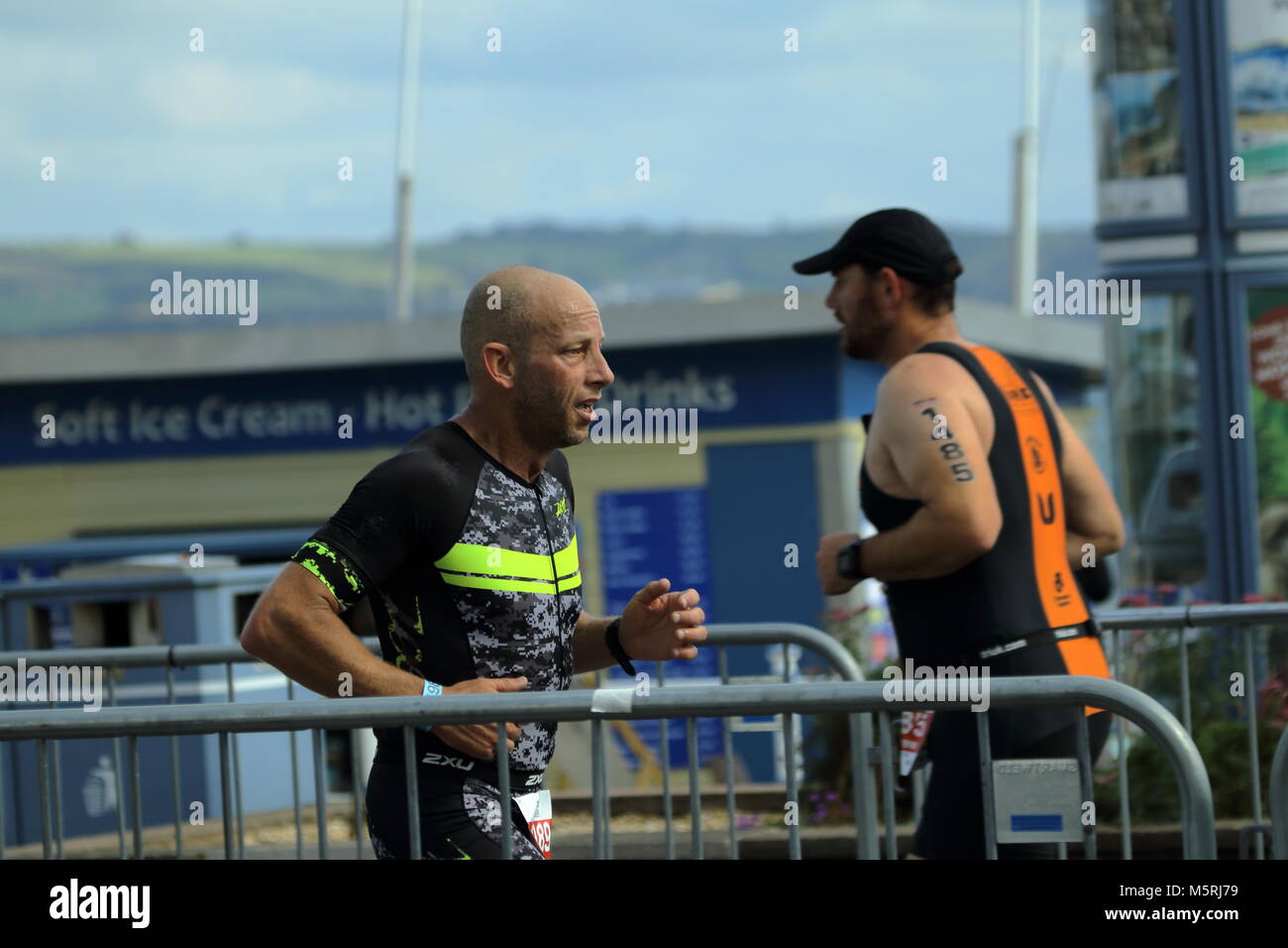 Half marathon stage of Weymouth ironman triathlon 2017 Stock Photo - Alamy