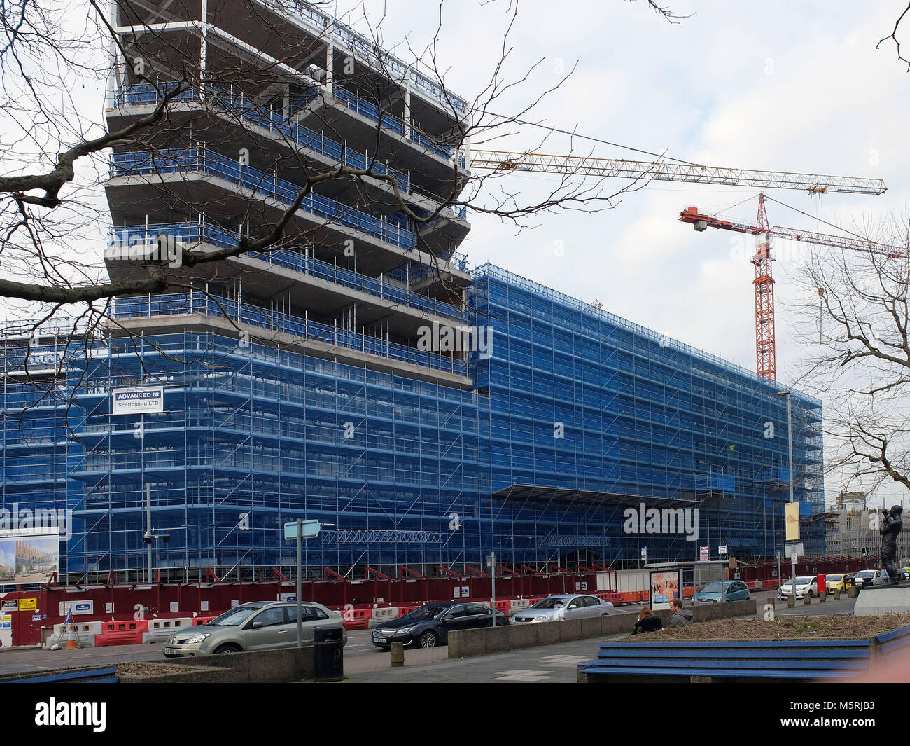 Construction of the new University of Ulster campus in Belfast Stock ...