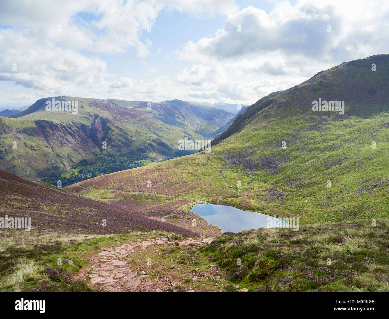 Views of Buttermere & Bleaberry Tarn on route to the summit of Red Pike ...