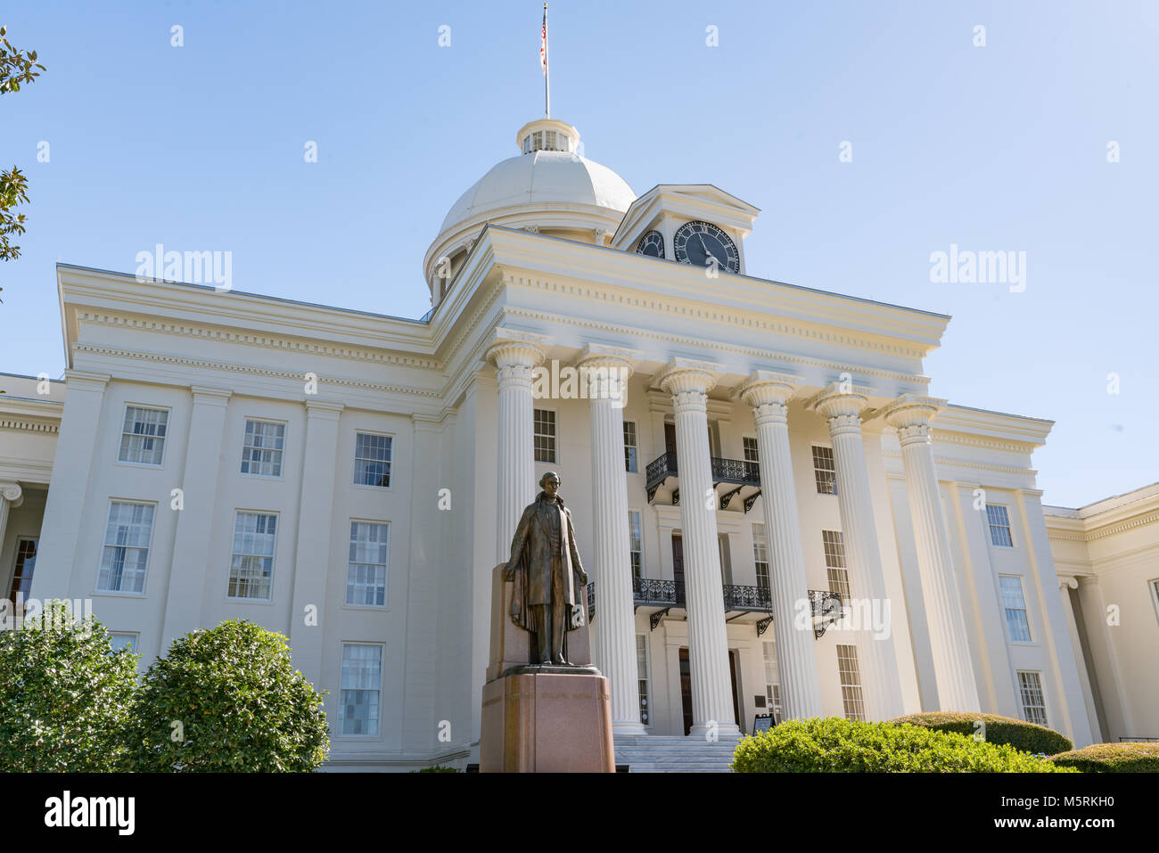 Alabama State Capitol Building in Montgomery, Alabama with statue of ...