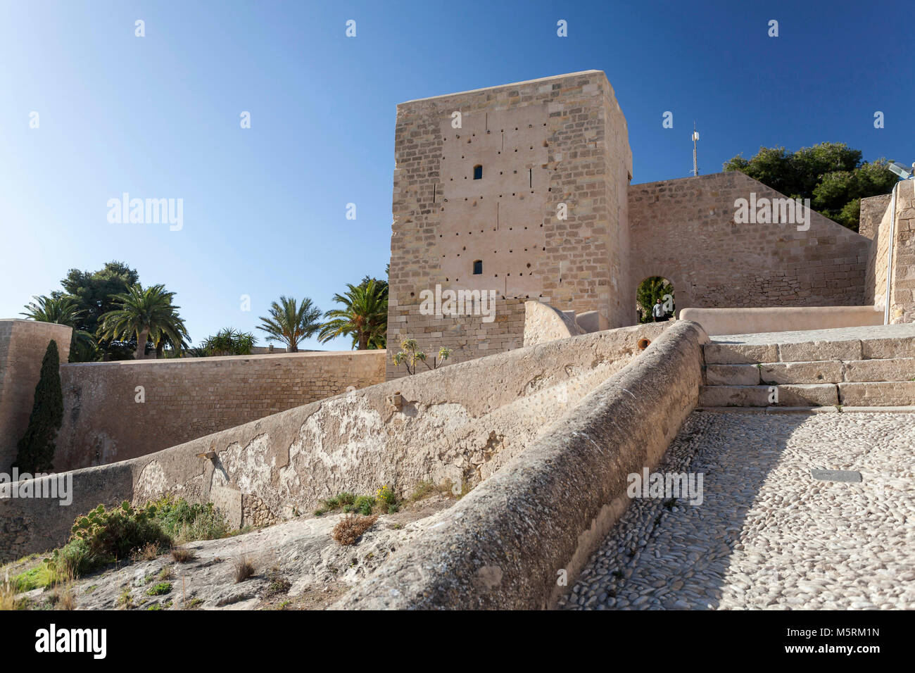 Santa Barbara castle fortress, historic monument. Alicante, Spain Stock ...