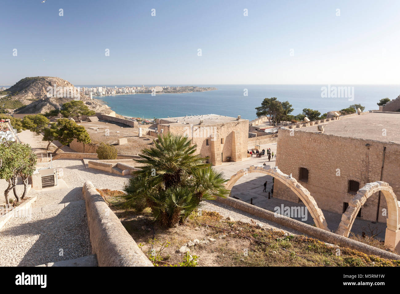 Santa Barbara castle fortress, historic monument. Alicante, Spain Stock ...