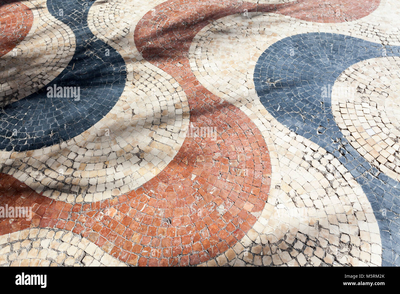 Popular street maritime promenade close to port,pavement detail ...