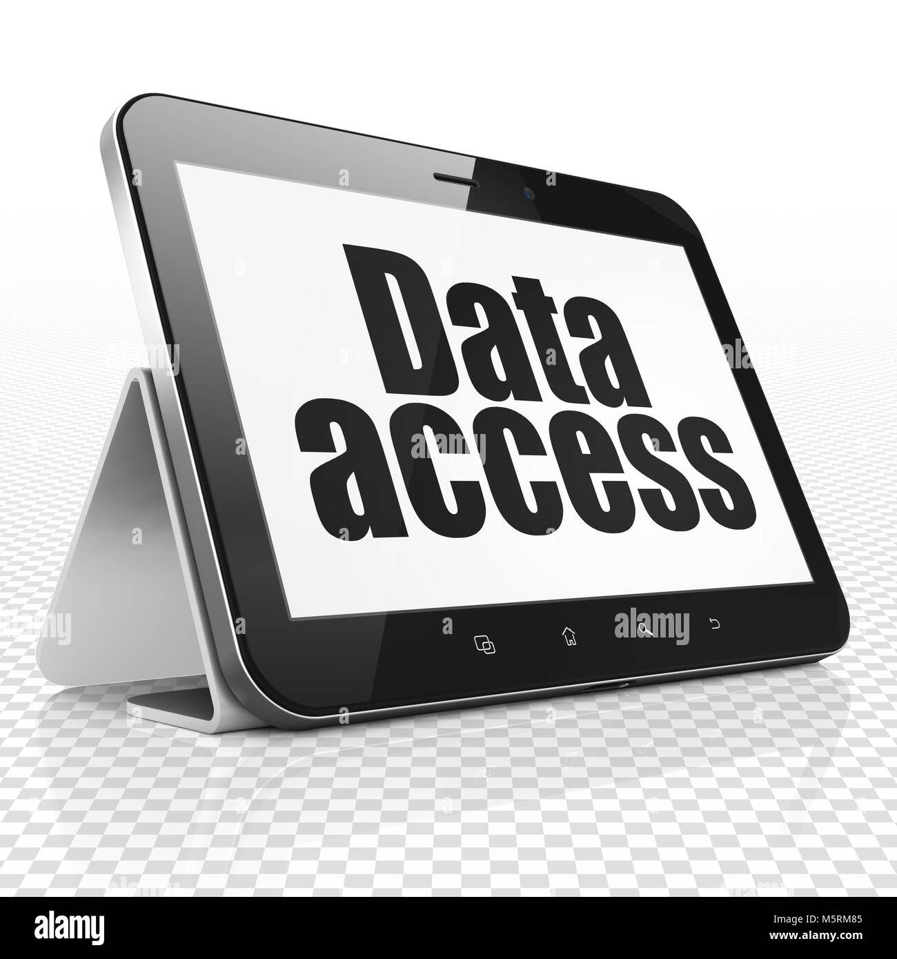 Information concept: Tablet Computer with Data Access on display Stock ...