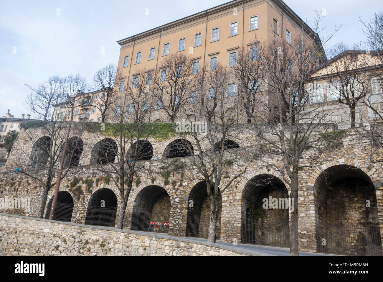 Ancient venetian walls, historic area Citta Alta of Bergamo,Lombardy ...