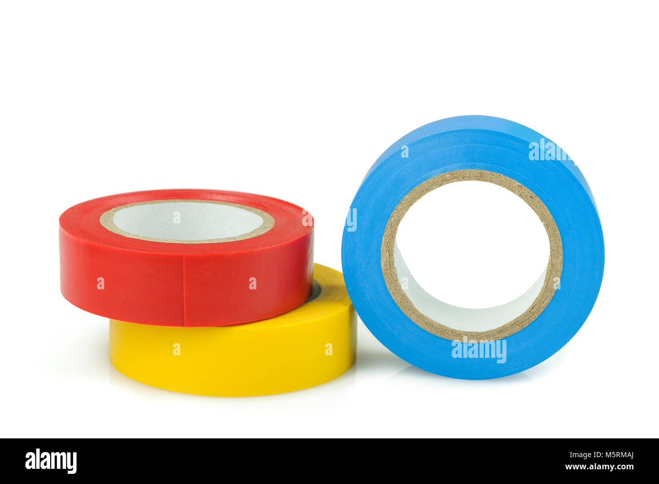 Multicolored electricsl tapes roll isolated on white background Stock ...