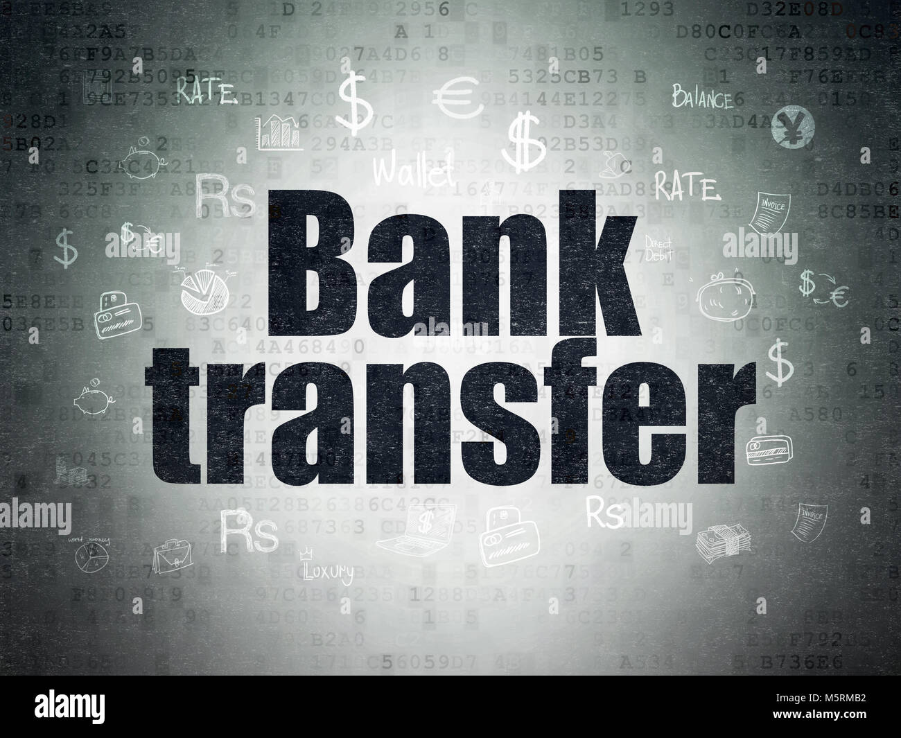 Money concept: Bank Transfer on Digital Data Paper background Stock ...