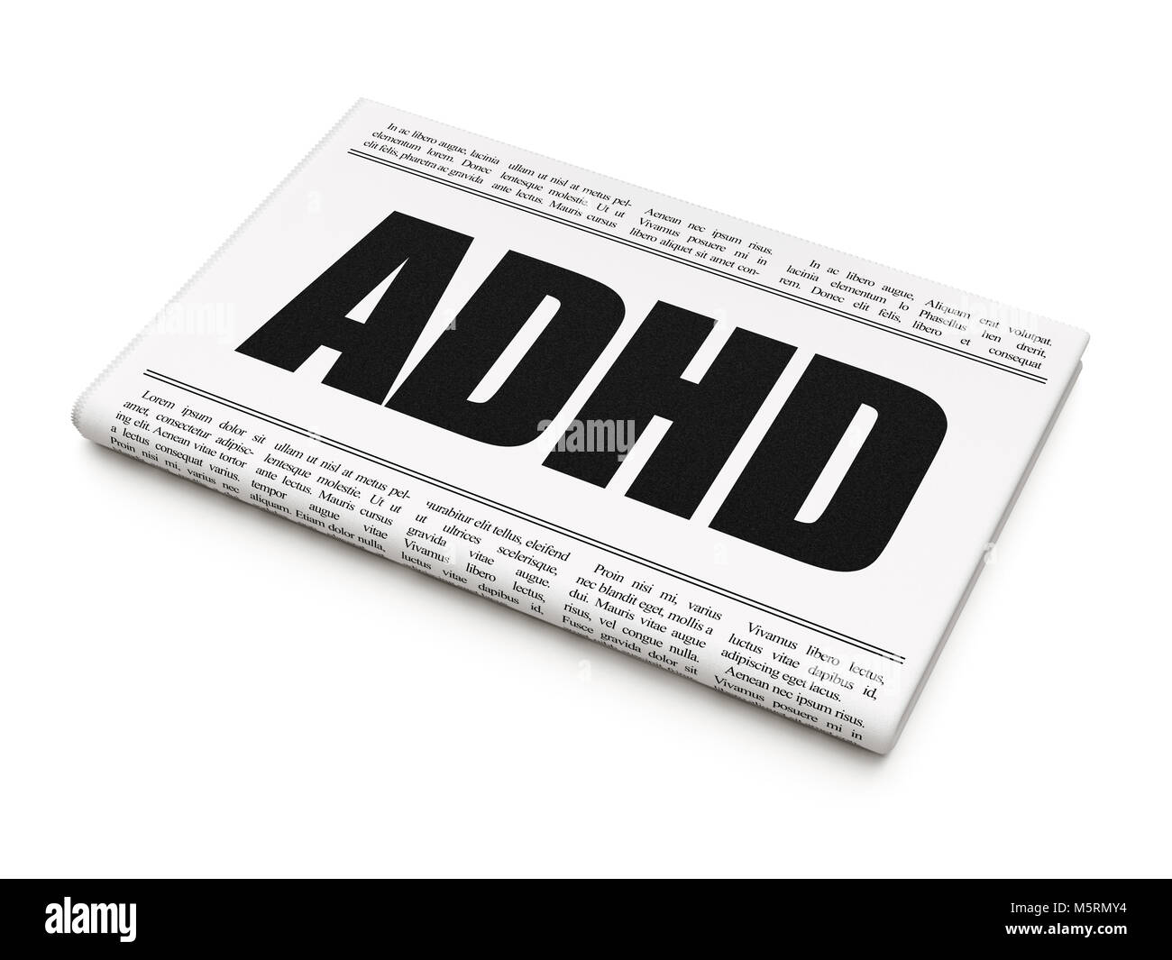 Health concept: newspaper headline ADHD Stock Photo - Alamy