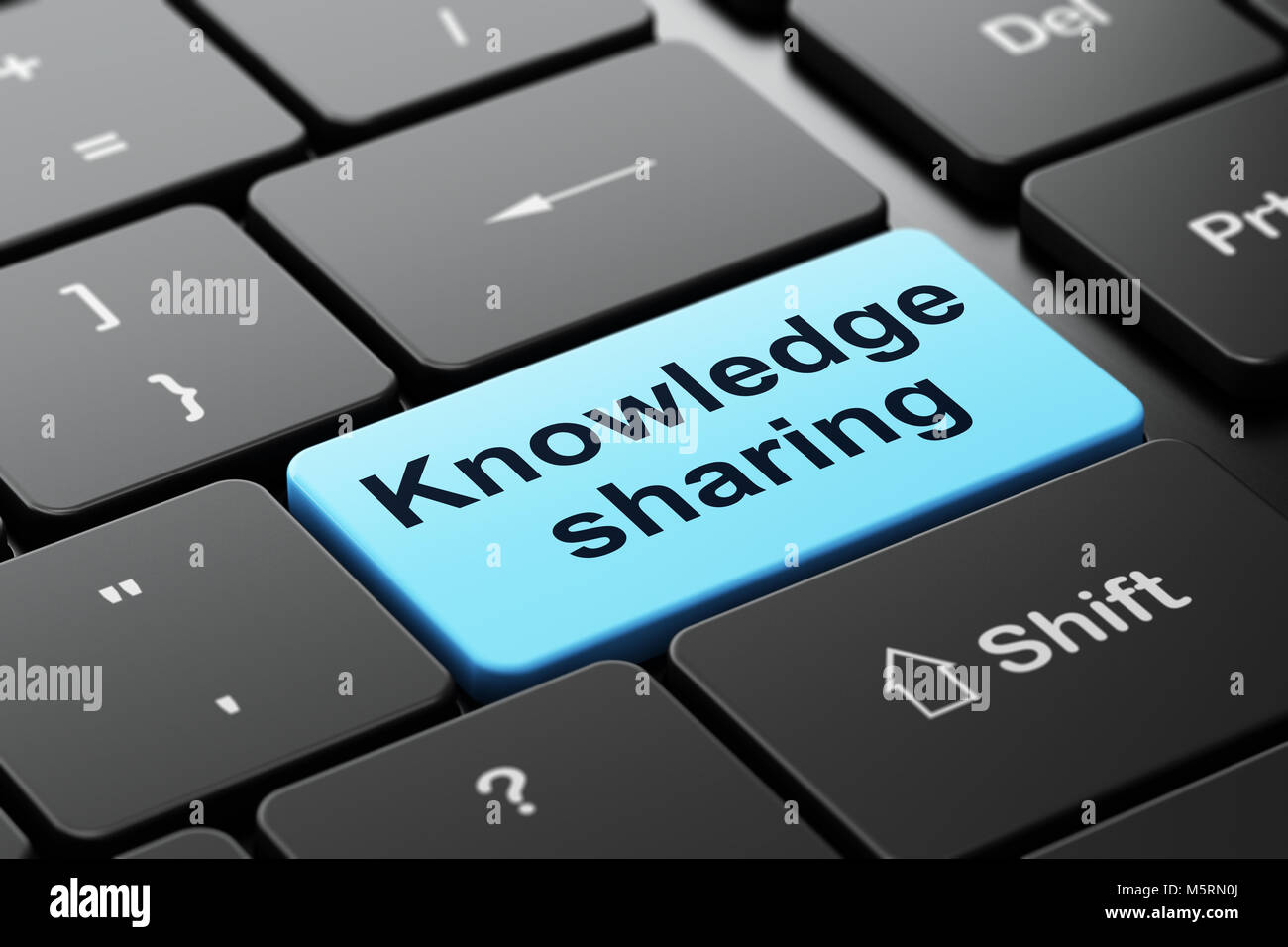 Learning concept: Knowledge Sharing on computer keyboard background ...
