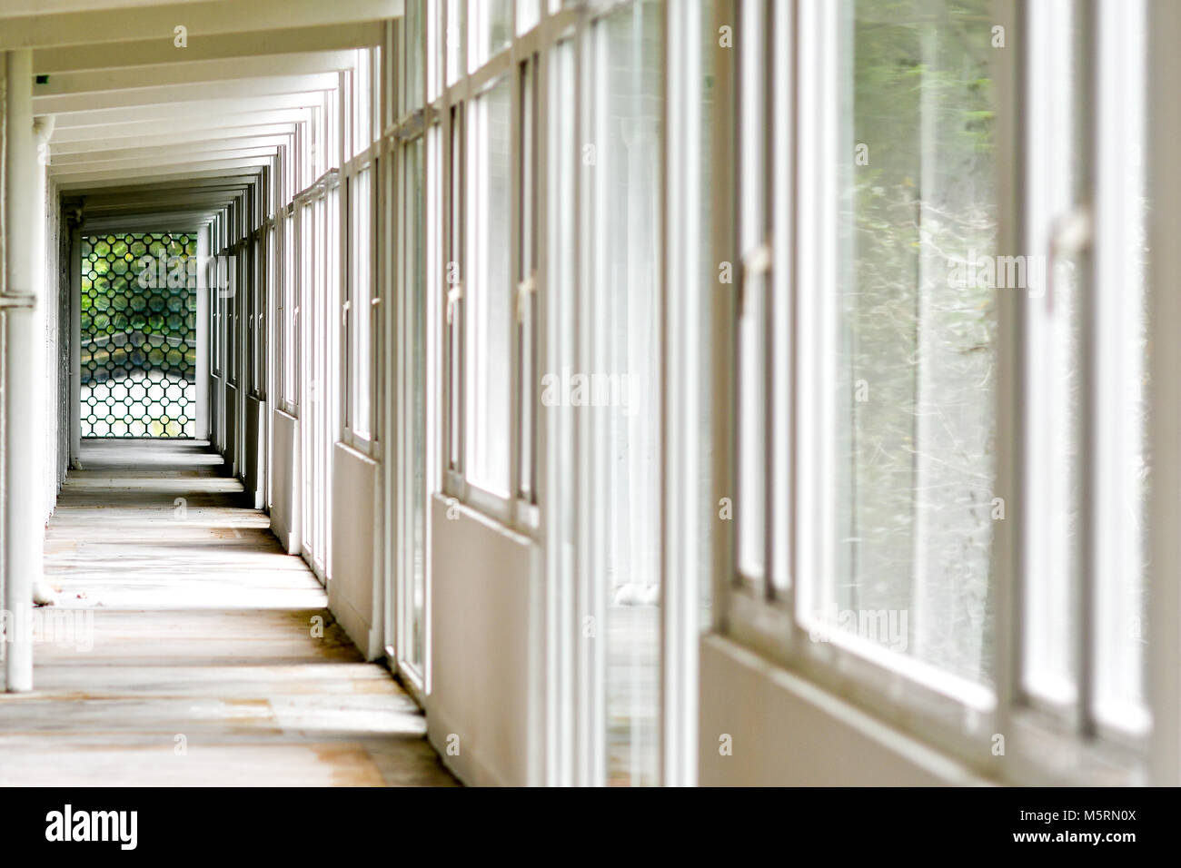 White interior building with windows and pillars Stock Photo - Alamy