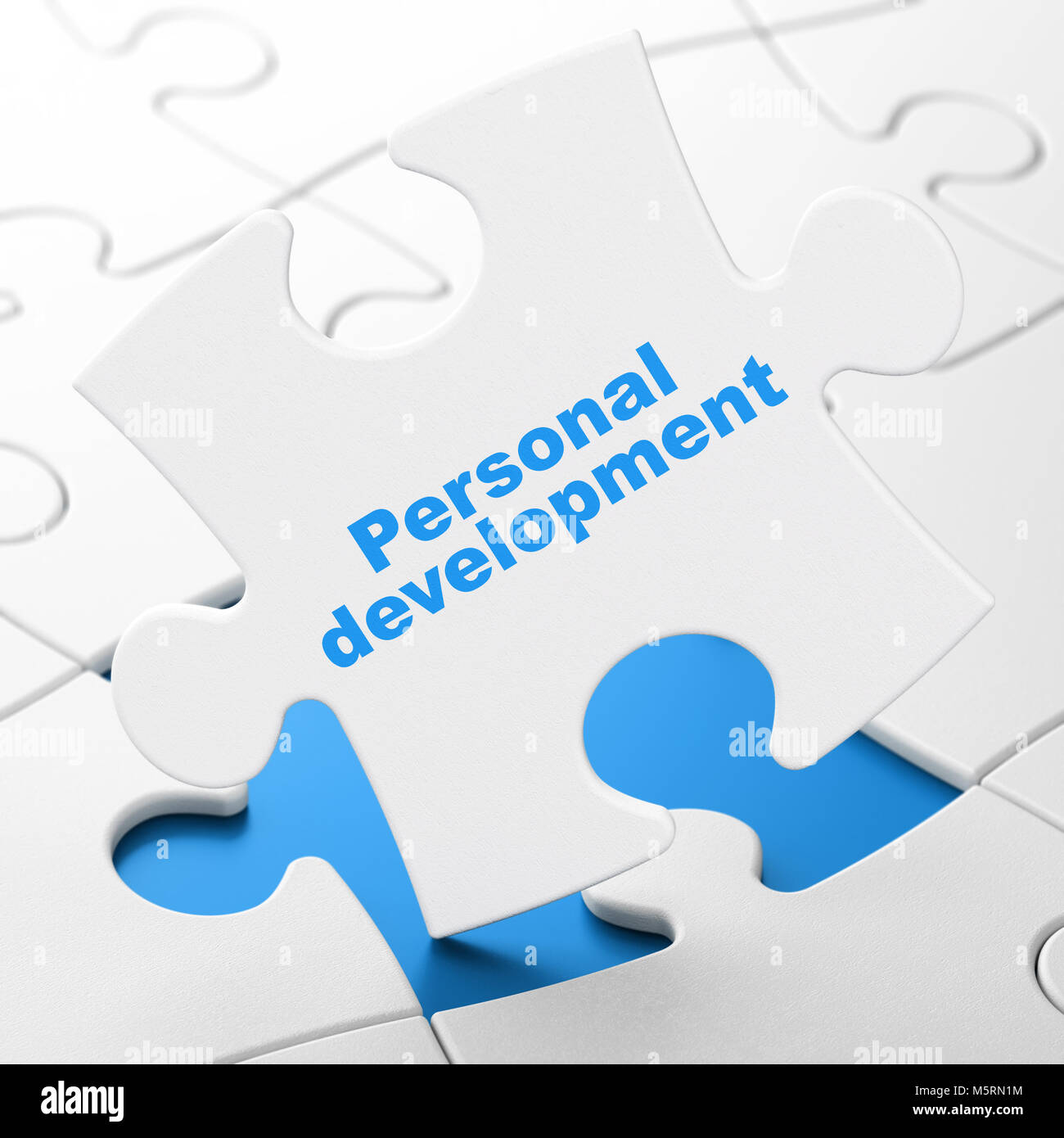 Studying concept: Personal Development on puzzle background Stock Photo ...