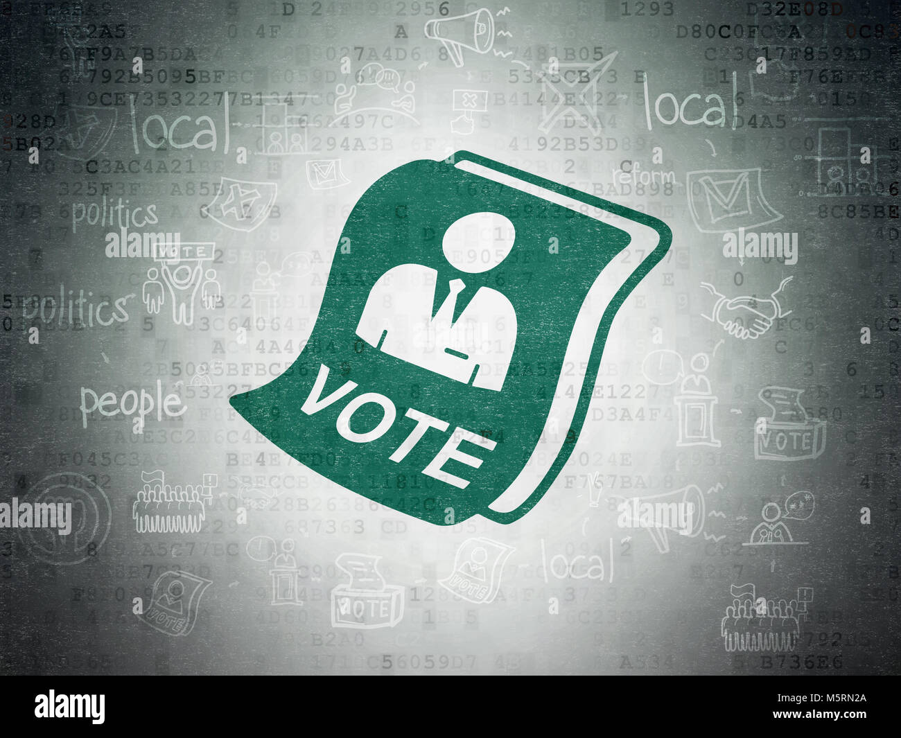 Political concept: Ballot on Digital Data Paper background Stock Photo ...