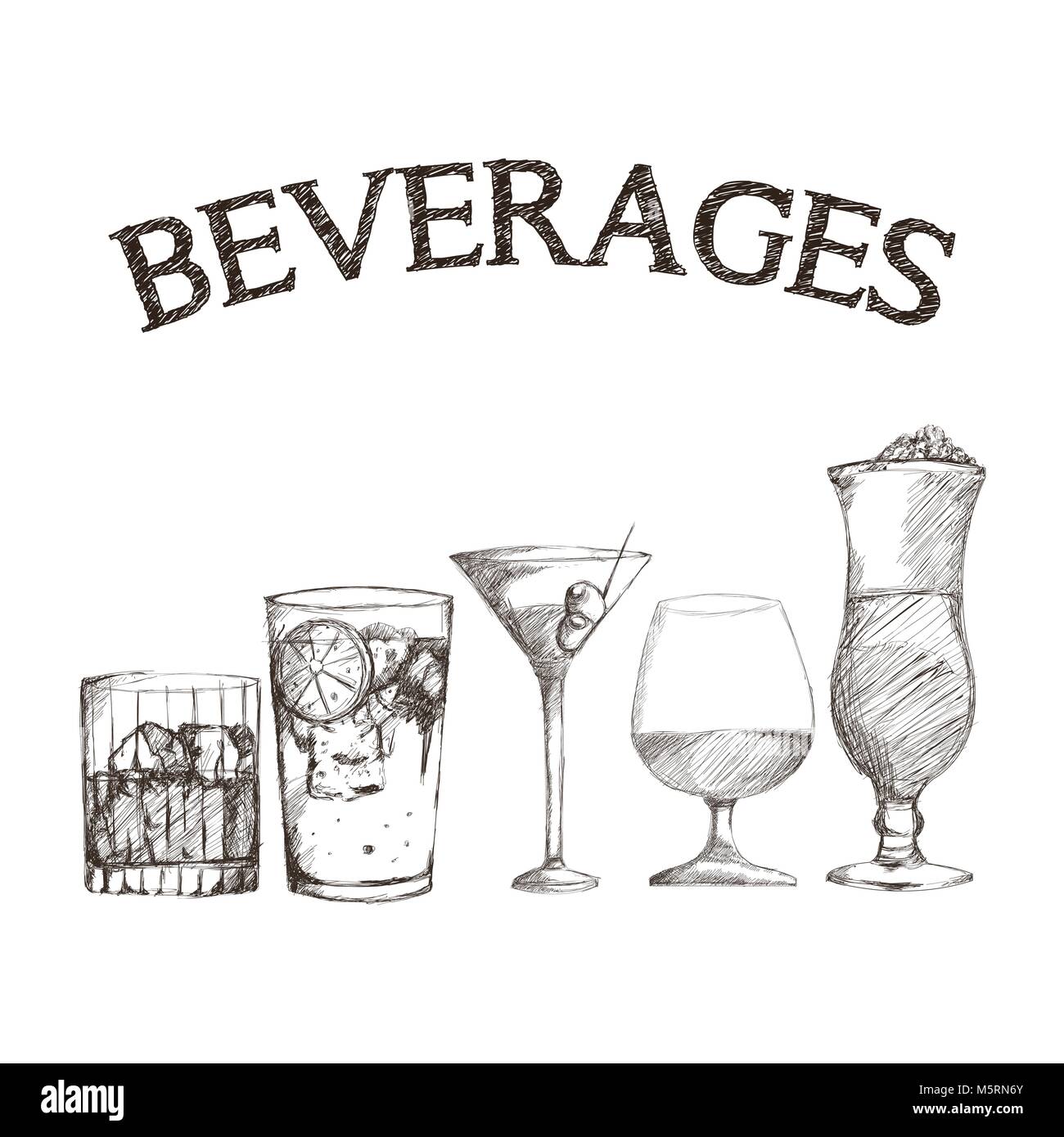 Graphic of sketch Beverages , vector illustration Stock Vector Image ...