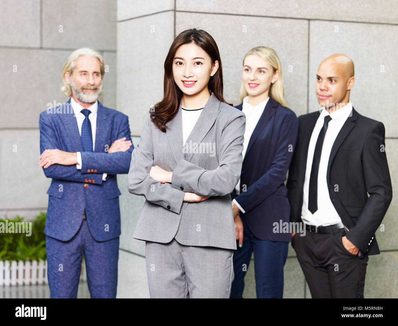 portrait of a team of multinational and multiethnic corporate business ...