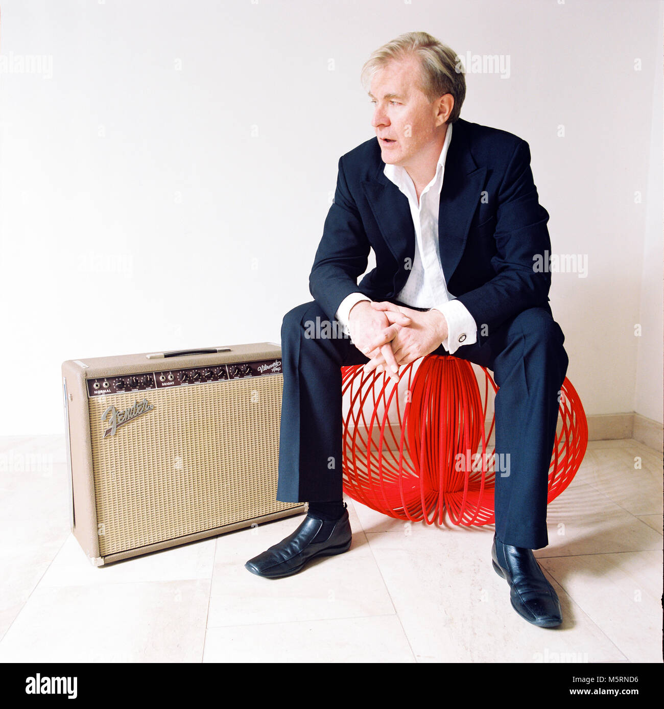 English singer Martin Fry photographed at home in London, England ...