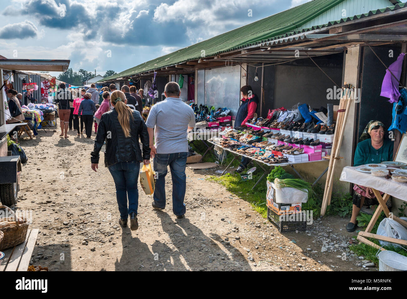 Market day in town of Kosiv, Carpathian Mountains, Pokuttya ...
