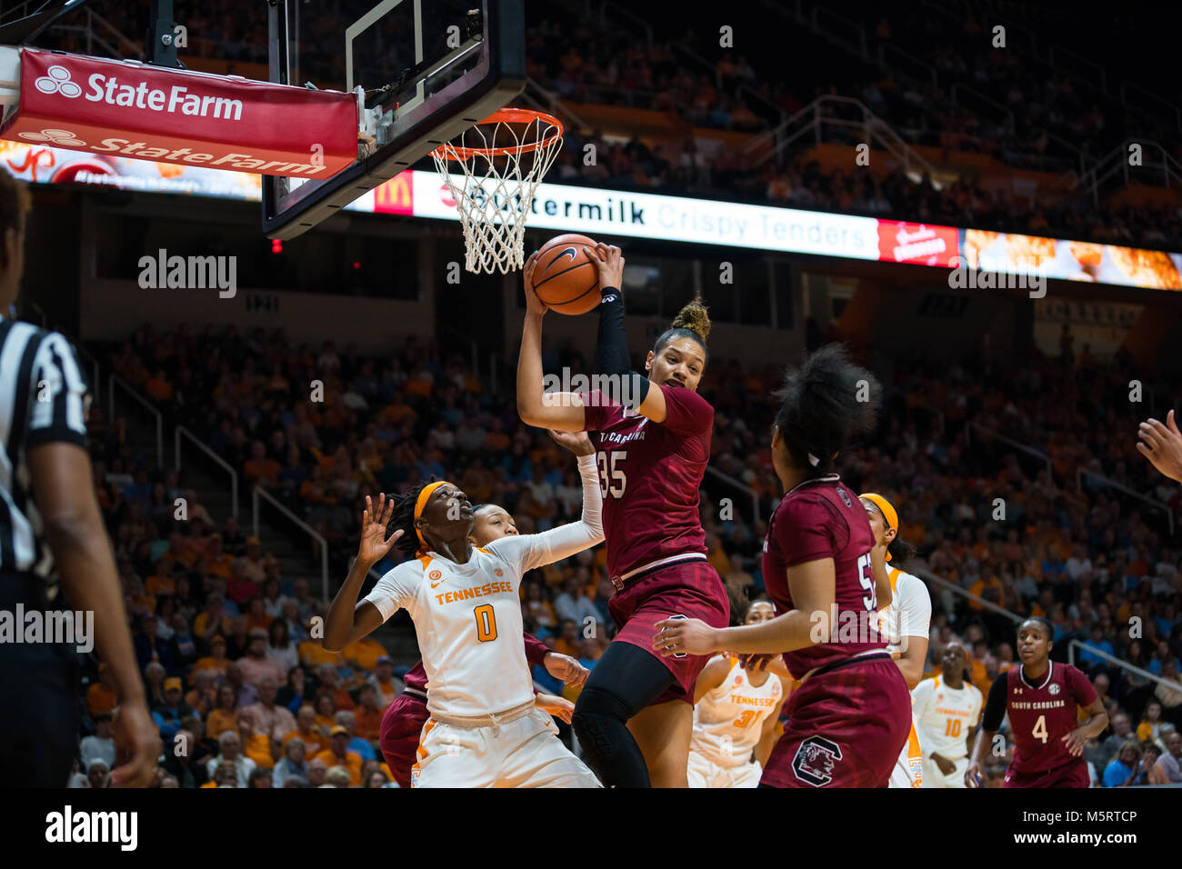 February 25, 2018: Alexis Jennings #35 of the South Carolina Gamecocks ...