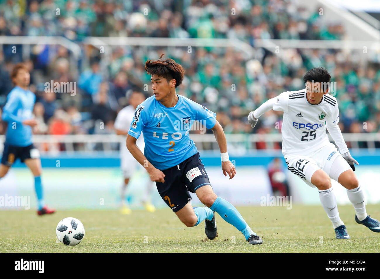 (L to R) Yuta Fujii (Yokohama FC), Naoki Maeda (Yamaga), February 25, 2018 Football/Soccer ...