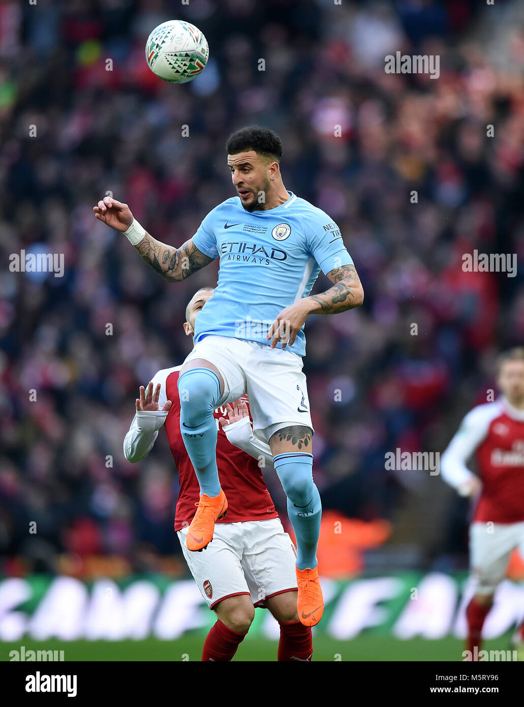 Kyle Walker of Manchester City IS CHALLENGED BY Jack Wilshere of ...