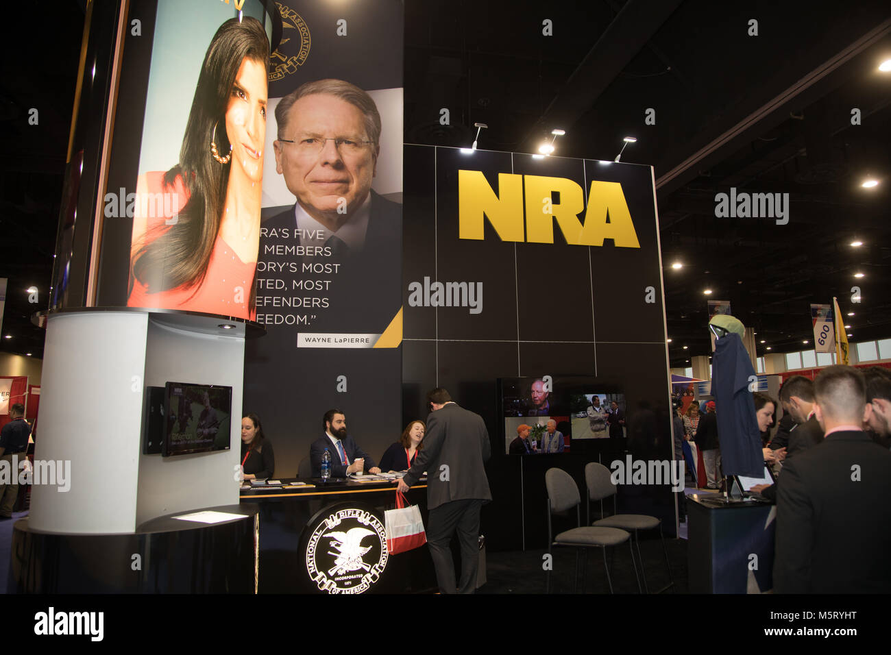 The National Rifle Association booth is the largest at the 2018 ...