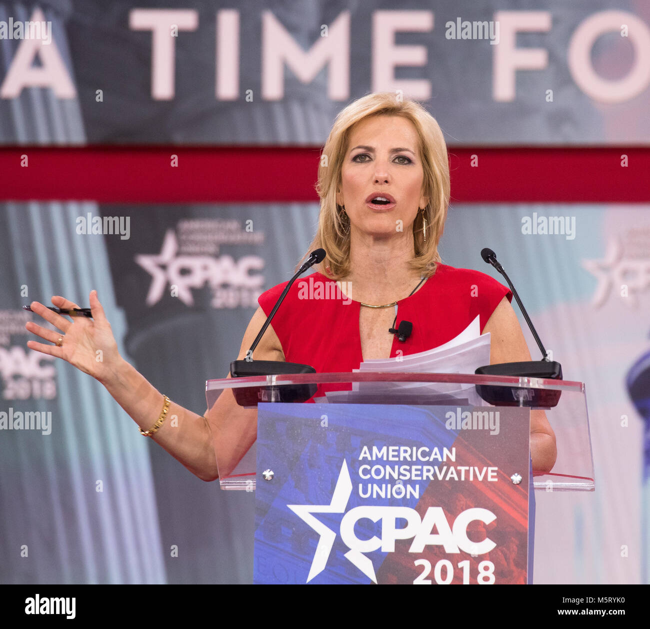 Conservative political commentator Laura Ingraham speaks at the 2018 ...