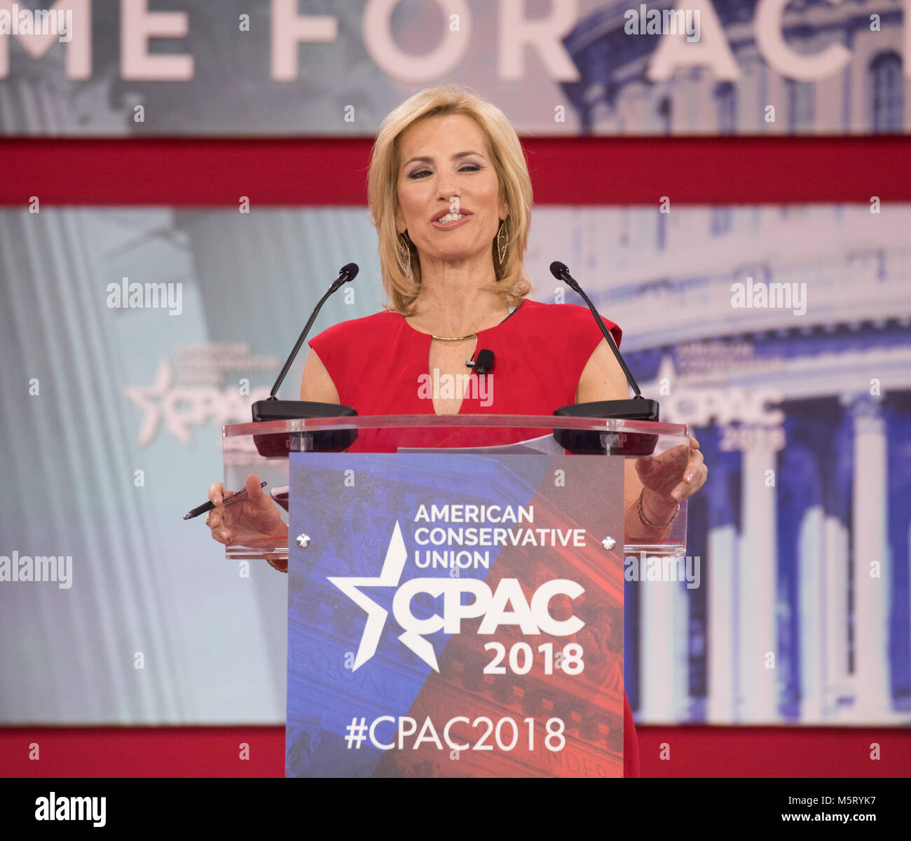 Conservative political commentator Laura Ingraham speaks at the 2018 ...
