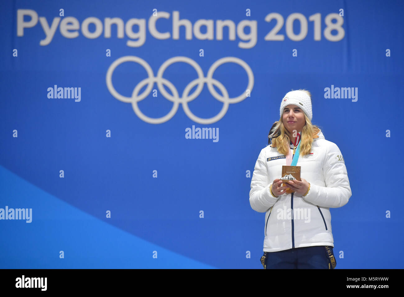 Pyeongchang, Korea, Republic Of. 24th Feb, 2018. Czech Republic's Ester Ledecka, 22, a double ...