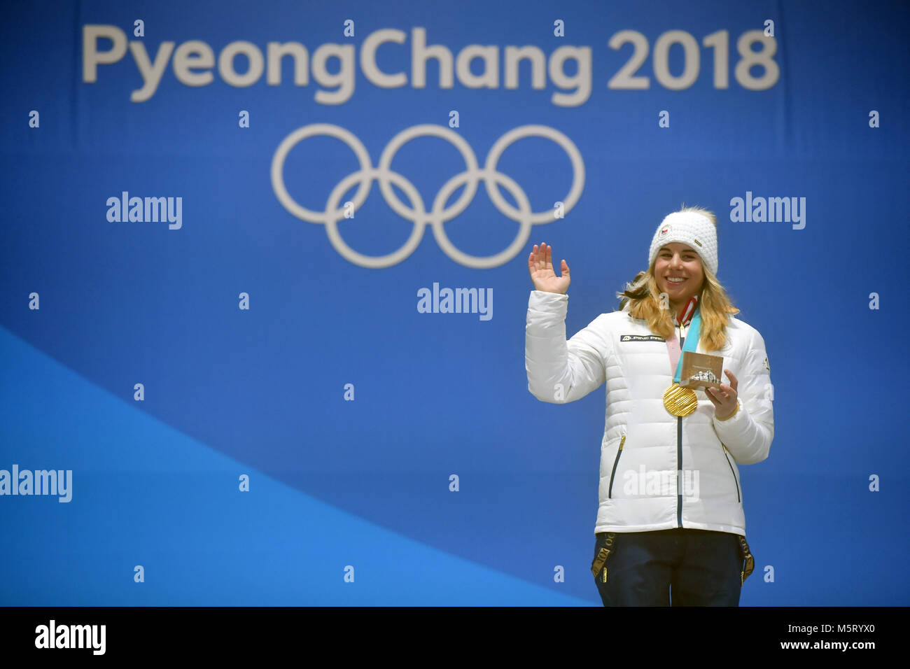 Pyeongchang, Korea, Republic Of. 24th Feb, 2018. Czech Republic's Ester Ledecka, 22, a double ...