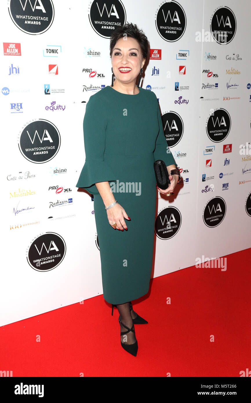 London, UK. 25th Feb, 2018. Ria Jones, WhatsOnStage Awards, Prince of ...