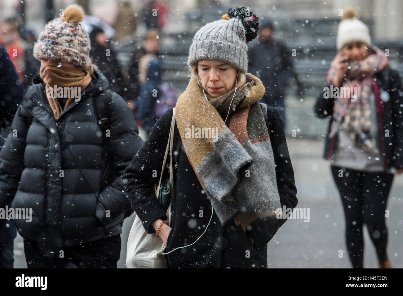 London, UK. 26th February, 2018. Commuters face a miserable journey to ...