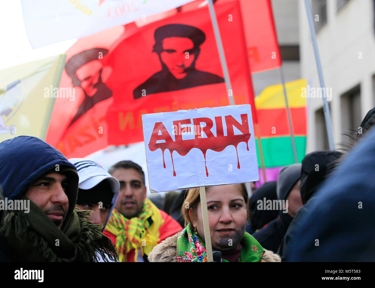 Some 200 supporters of Saleh Muslim are marching through the centre of ...