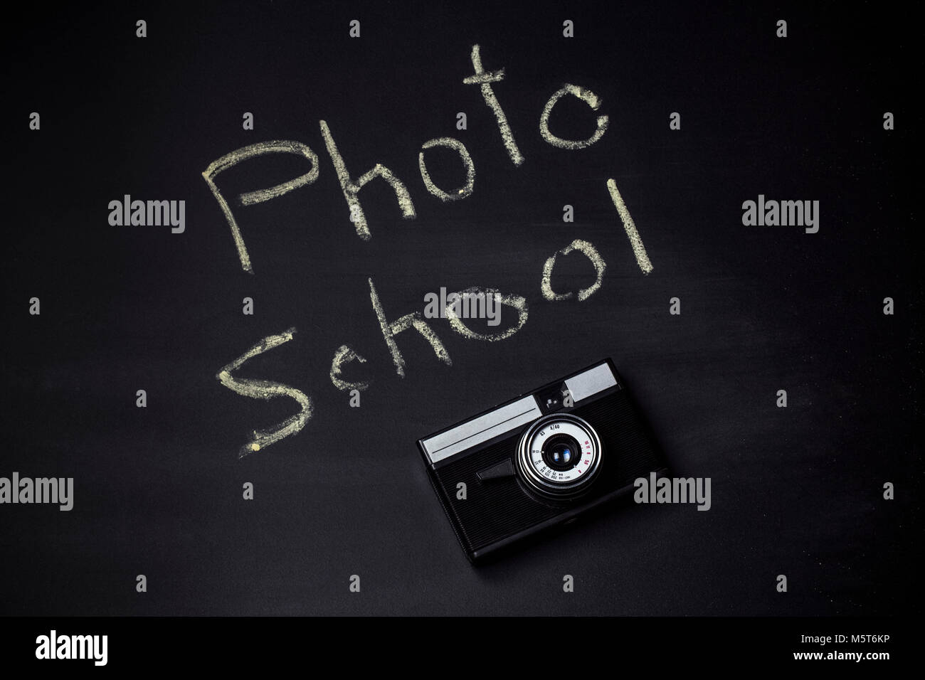 inscription photo school on a blackboard, background image Stock Photo ...