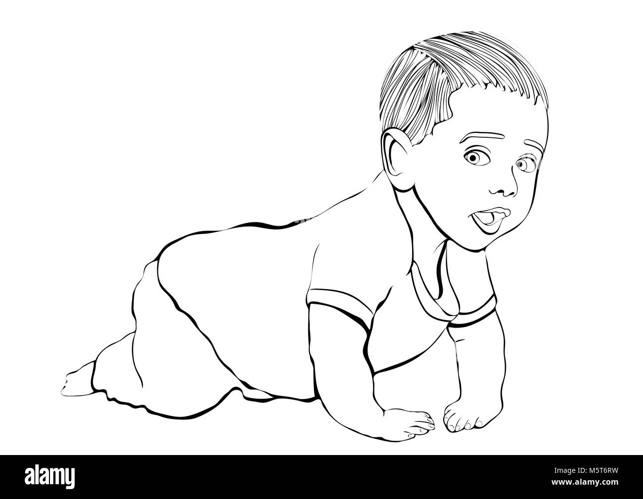 Full length portrait little girl Stock Vector Images - Alamy