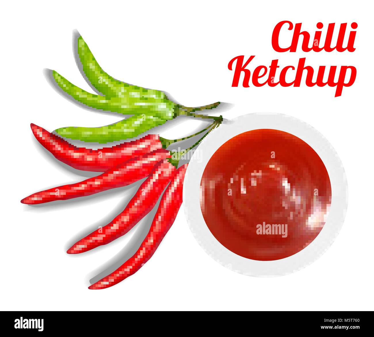 Glass bowl tomato ketchup Stock Vector Images - Alamy