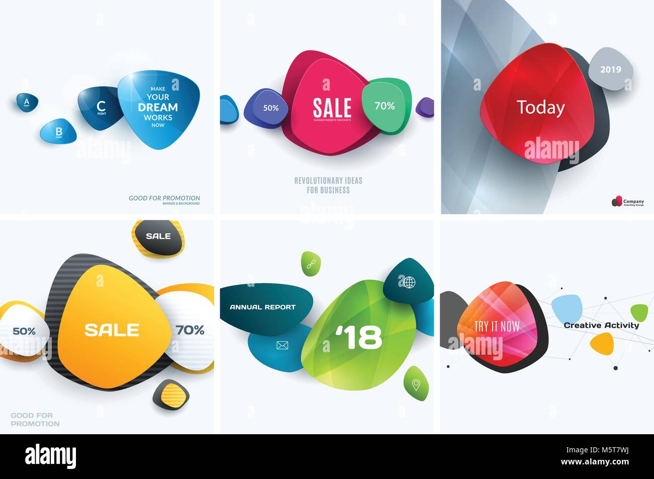 Set of abstract vector design for graphic template. Creative modern business background with ...