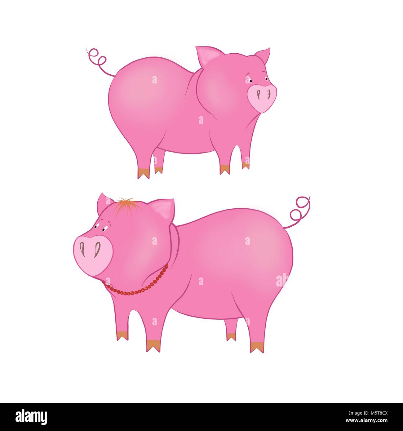 Pig family mother and son picture for children 2d raster Stock Photo ...