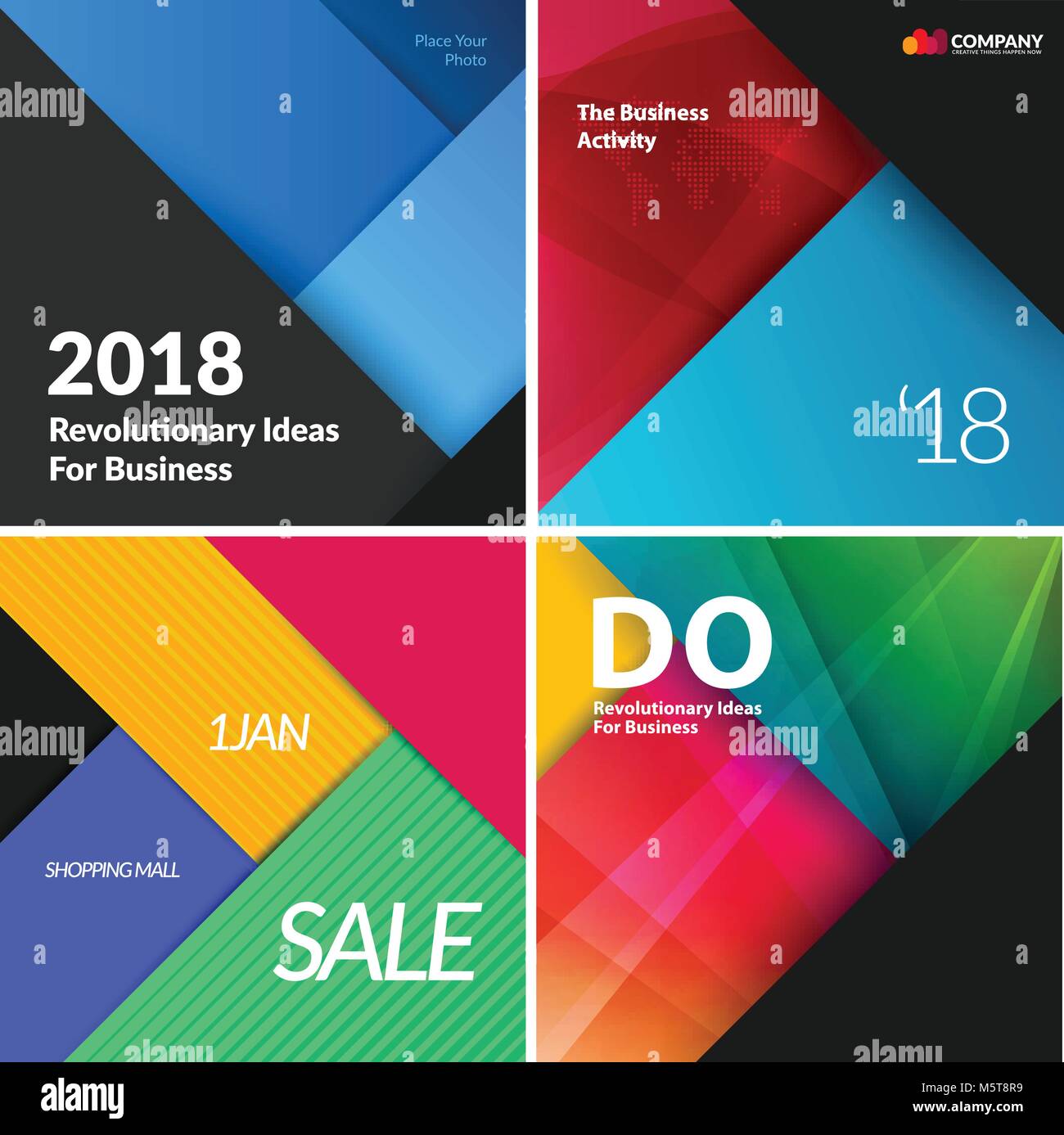 Set of material design abstract templates. Creative modern business ...