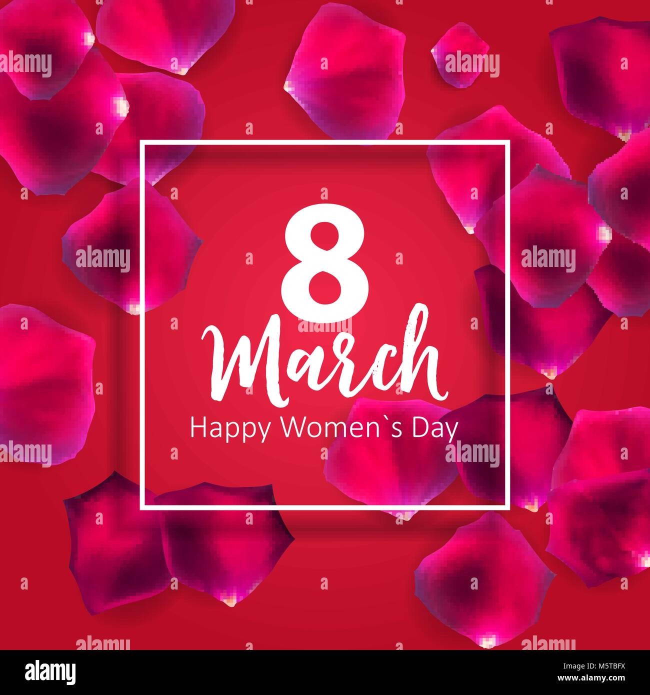 Women's Day Greeting Card 8 March Vector Illustration Stock Vector ...