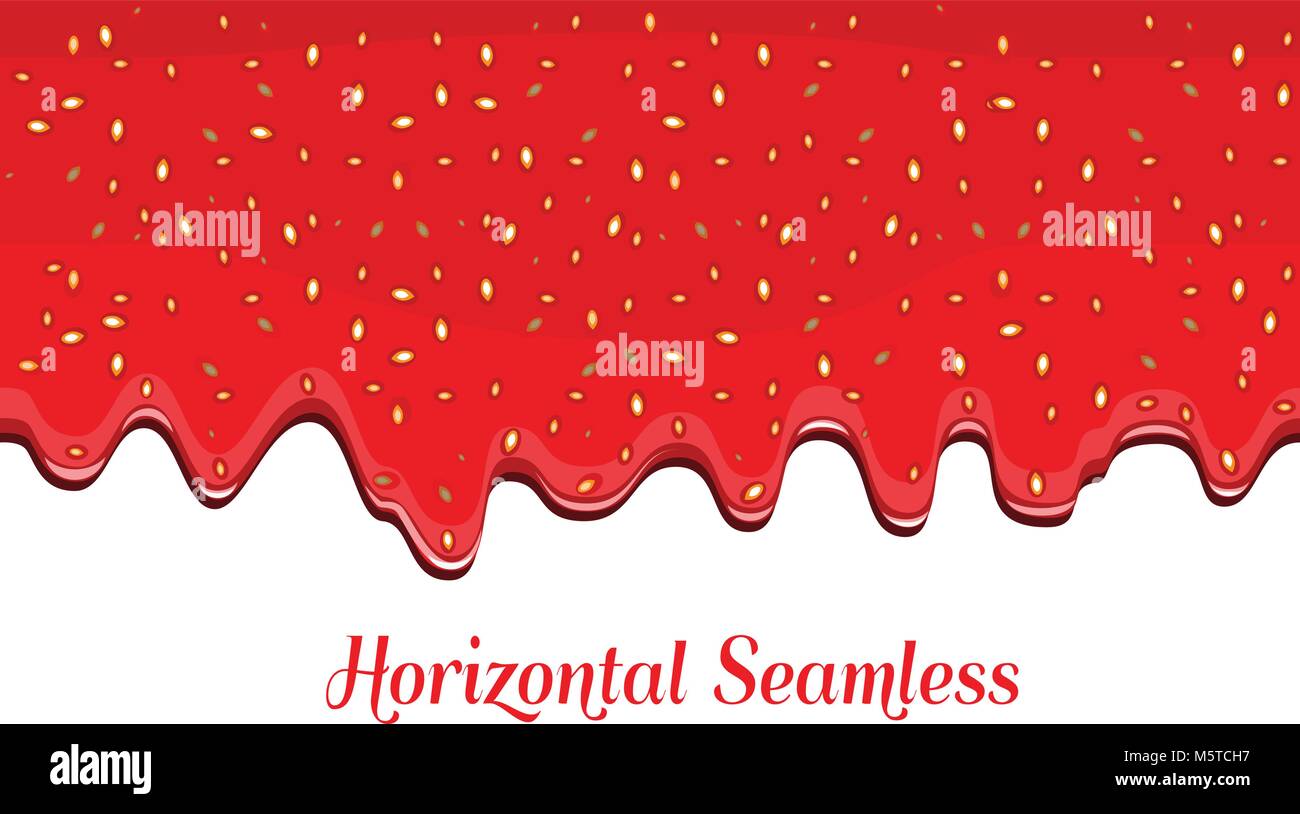 Realistic drips of strawberry jam with flat and solid color design on ...